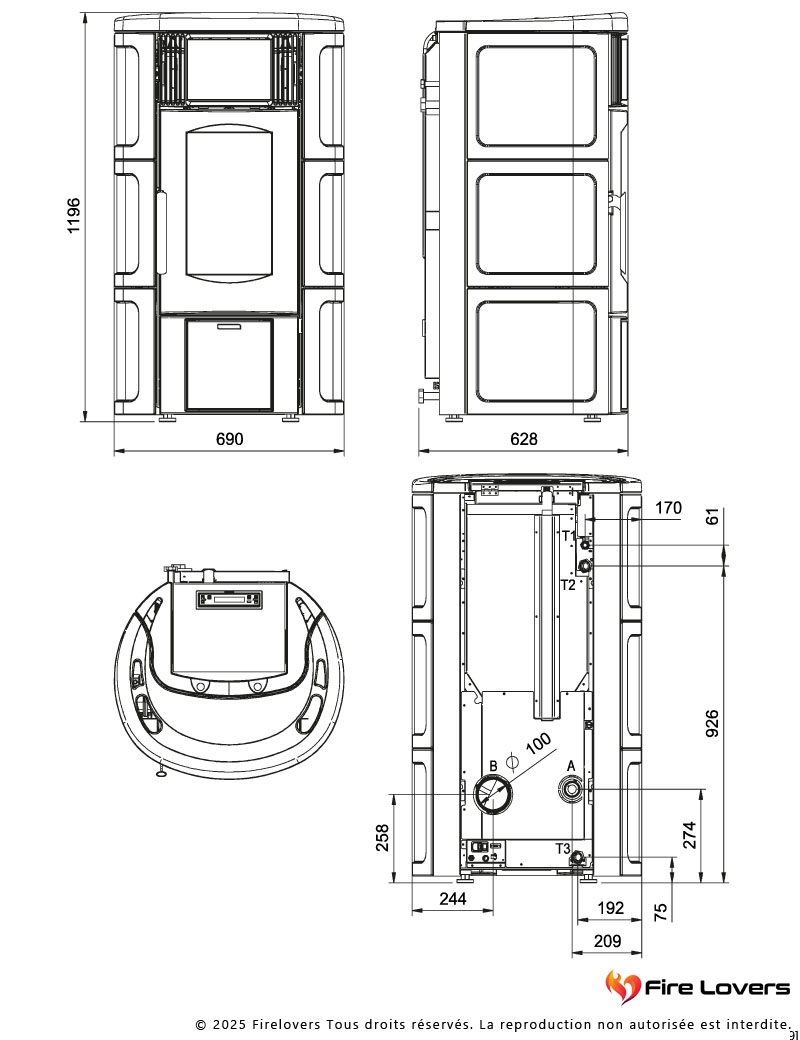 Iside Idro H15 18kW Poêle à granulés