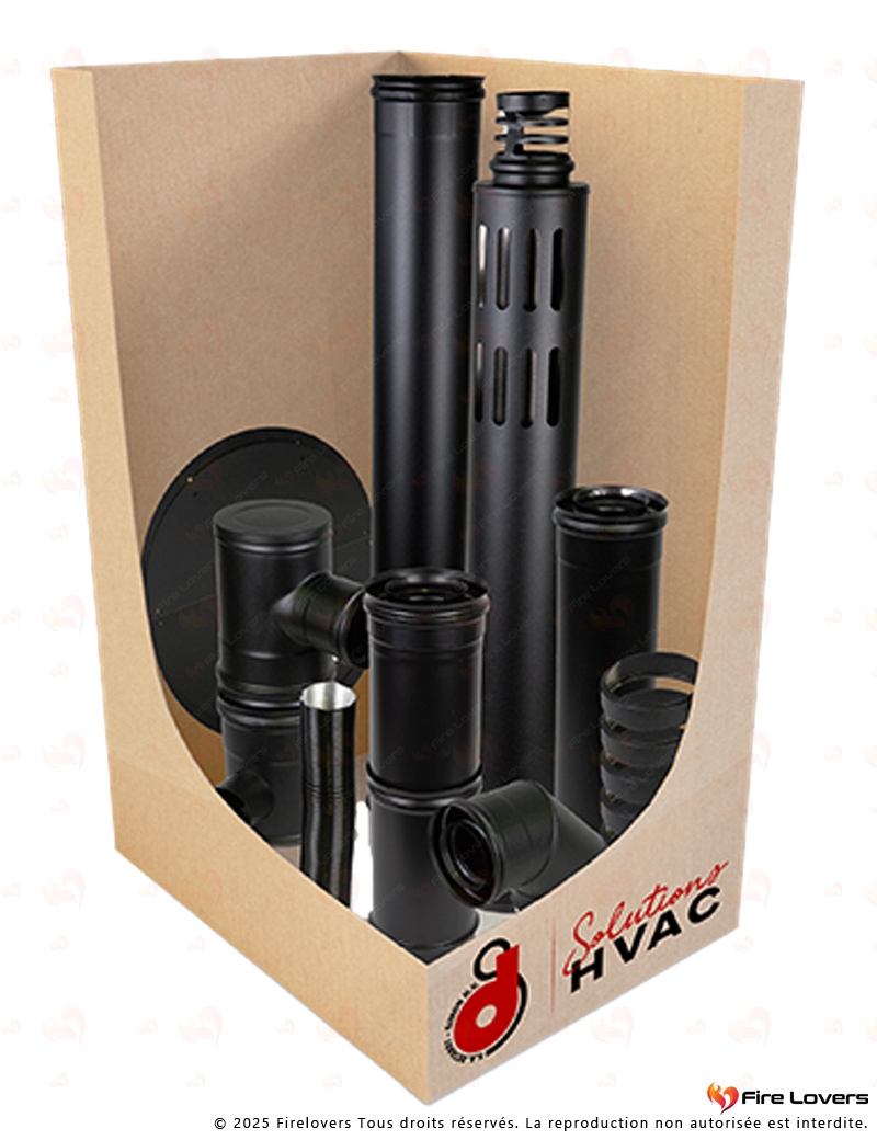 Pack Ideale S Rond 10kW Poêle à granulés étanche + kit ventouse mural